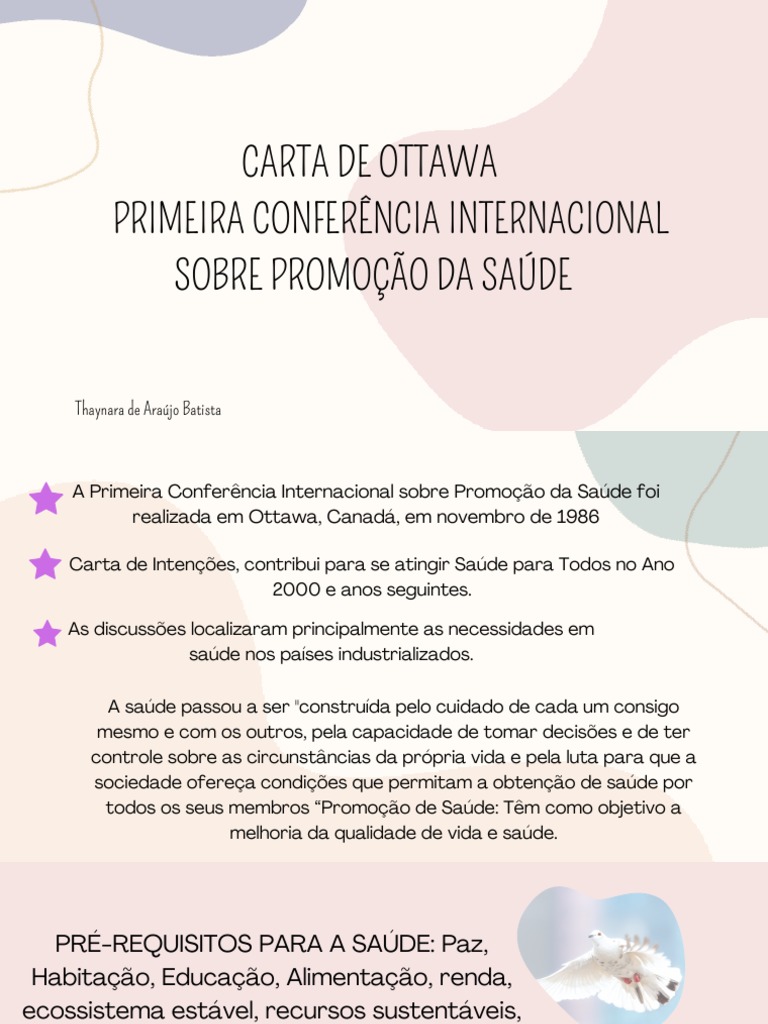 As estratégias da Promoção da Saúde segundo a Carta de Ottawa | PDF ...