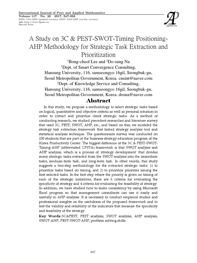 A Study On 3c Pest Swot Timing Positioning Key Words 3cpest Pest | PDF ...