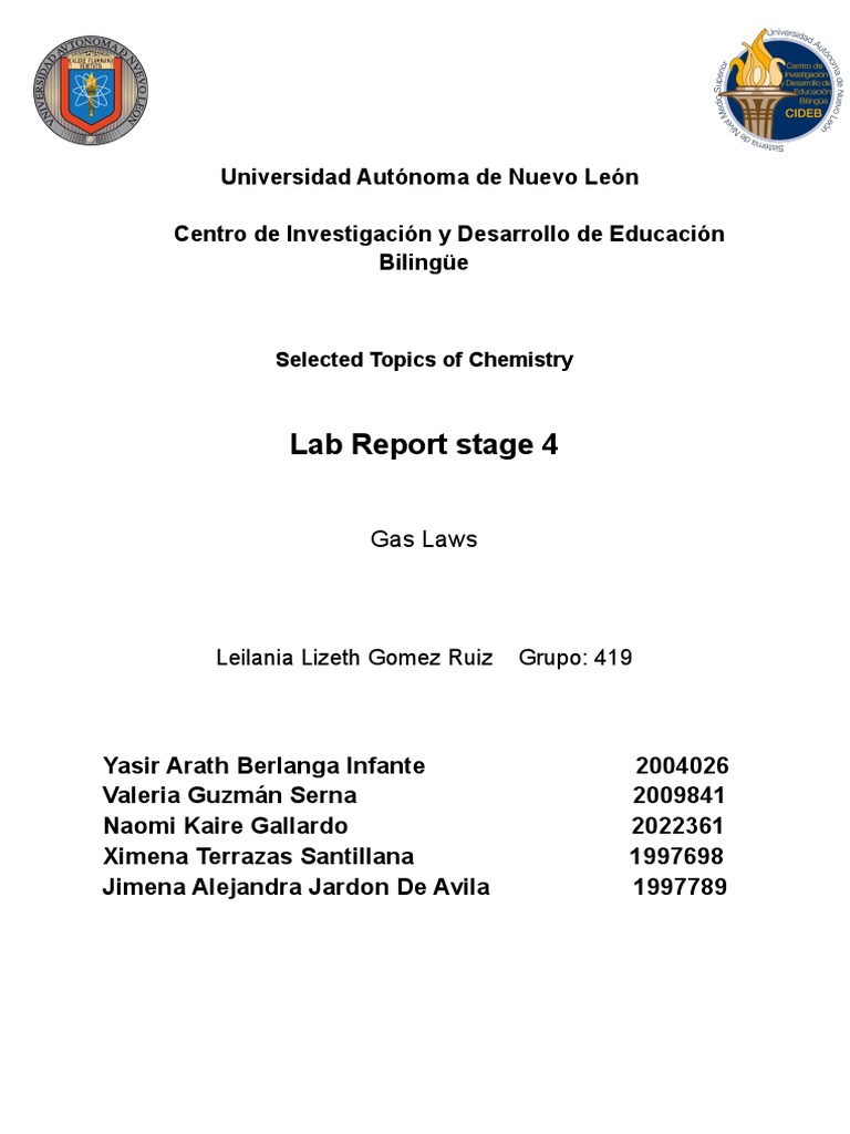 Lab Report 4 | PDF | Gases | Water