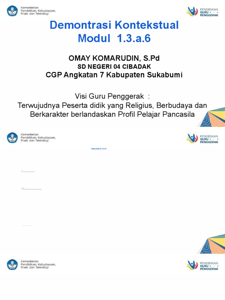 1.3.a.6 Demontrasi Kontekstual Kanvas BAGJA Prakarsa Perubahan OMAY KOMARUDIN SDN 4CBD | PDF ...