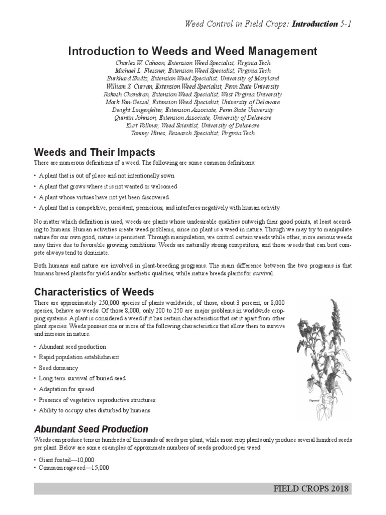 Introduction To Weeds and Weed Management (PDFDrive) | PDF