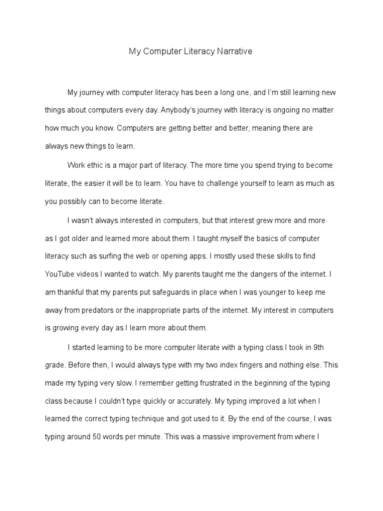 Literacy Narrative Essay 1 | PDF | Literacy | Software