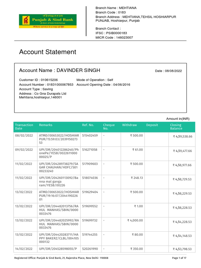 DtlStatement 08082022055359 | PDF | Institutional Investors | Payments