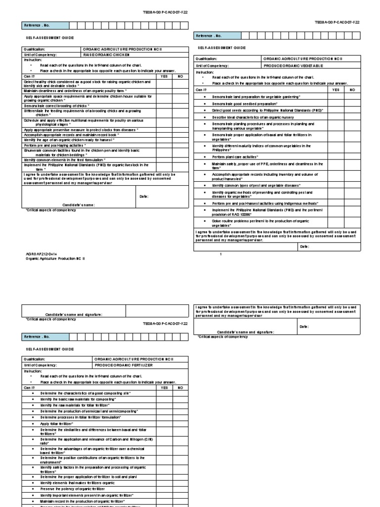 Organic Agriculture Production Self-Assessment Guide | PDF | Fertilizer | Pig