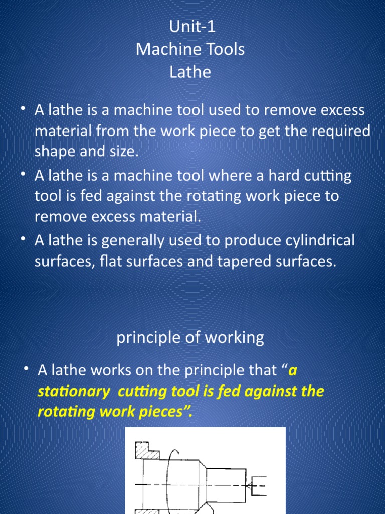 Unit 1 Machine Tools | PDF | Screw | Industrial Processes