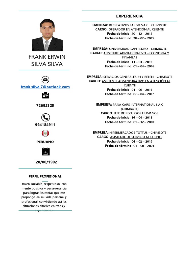 CV Frank Erwin Silva Silva | PDF