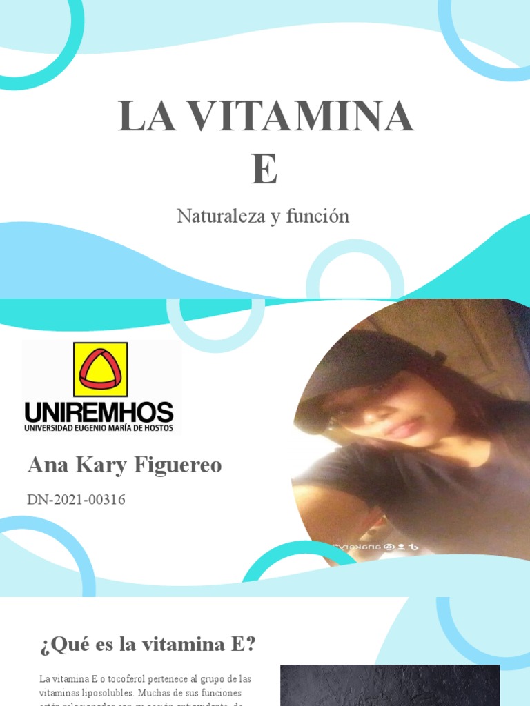 La Vitamina E | PDF | Vitamina e | Digestión