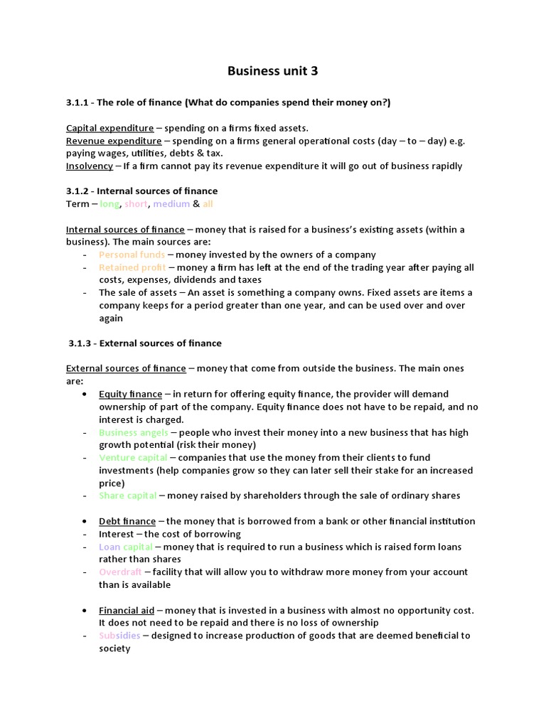 Business Unit 3 | PDF | Equity (Finance) | Balance Sheet