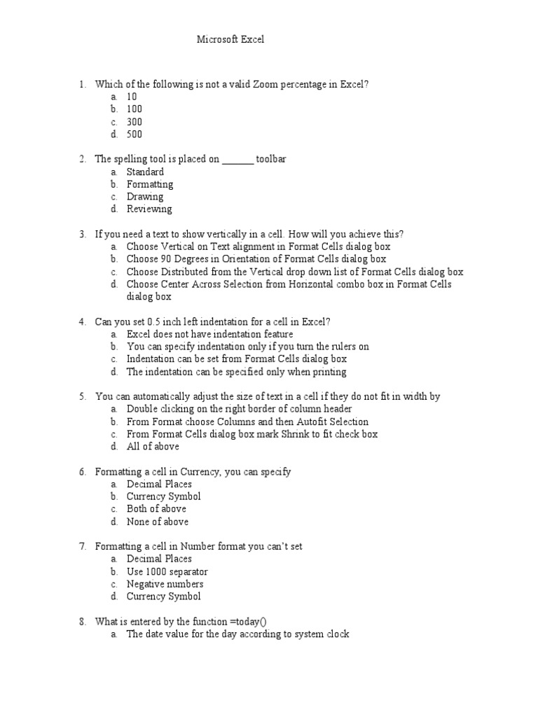 Excel | PDF | Microsoft Excel | Spreadsheet