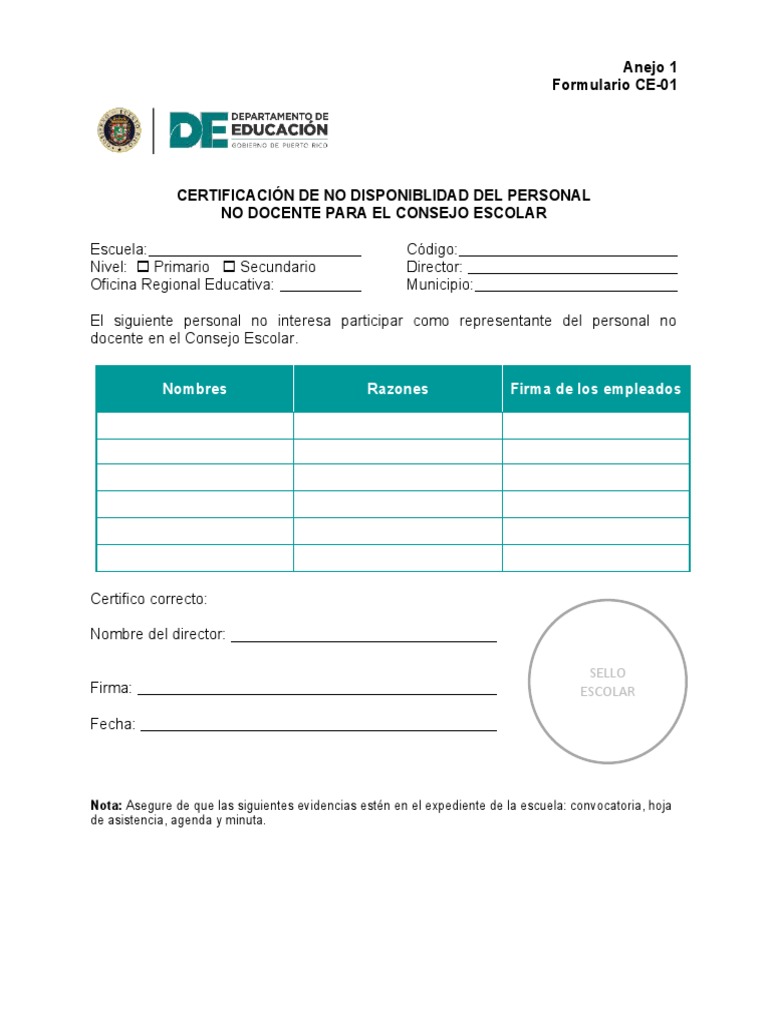 Anejos Carta Circular 12-2019-2020 | PDF