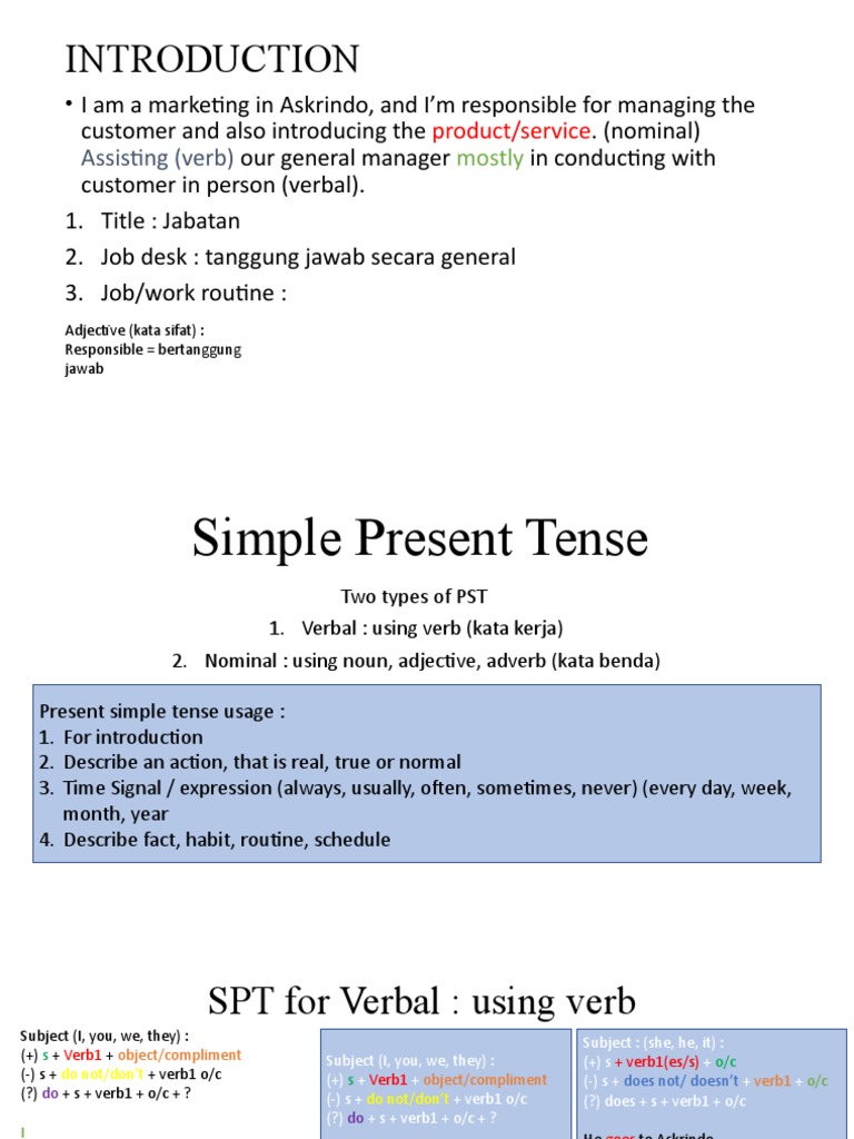 Present Simple Tense | PDF | Verb | Linguistic Typology