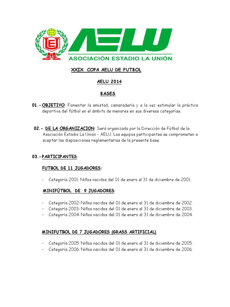 Bases de Copa AELU | PDF | Asociación de Futbol | Árbitro