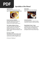 Doorknob Menu | PDF | Food And Drink | Cooking
