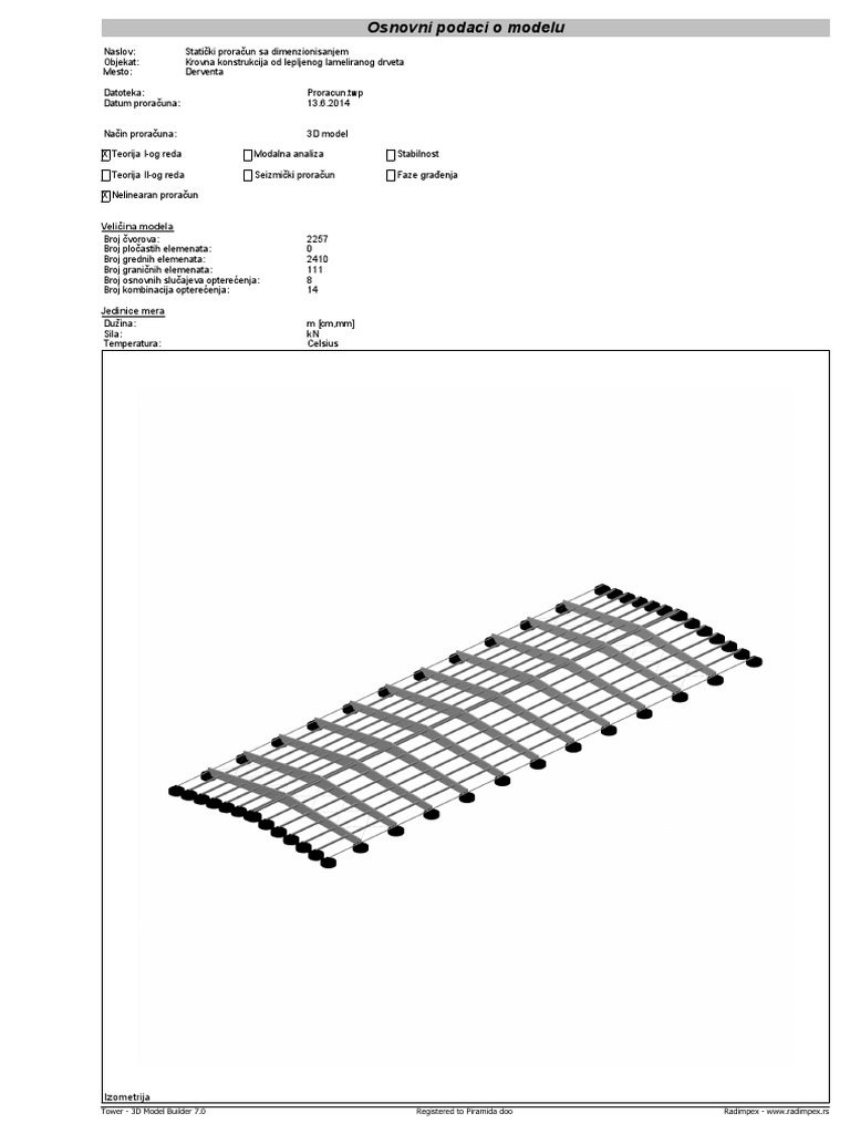 Staticki Proracun Sa Dimenzionisanjem | PDF