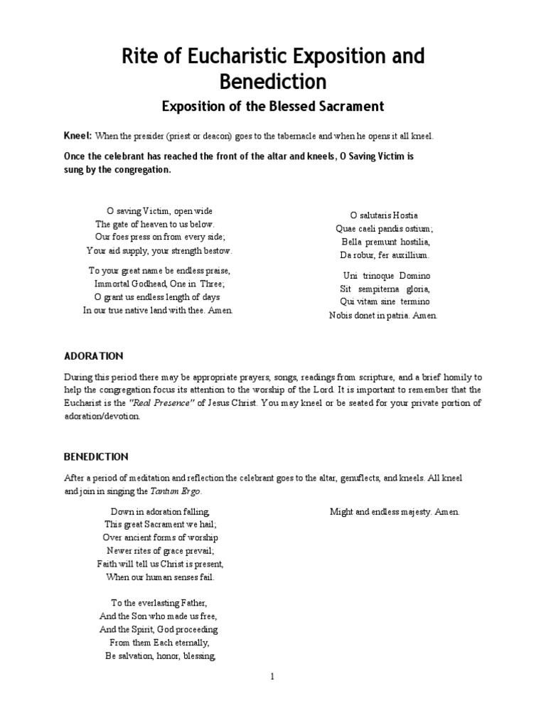 Rite of Eucharistic Exposition and Benediction at St. Anthony de Padua ...