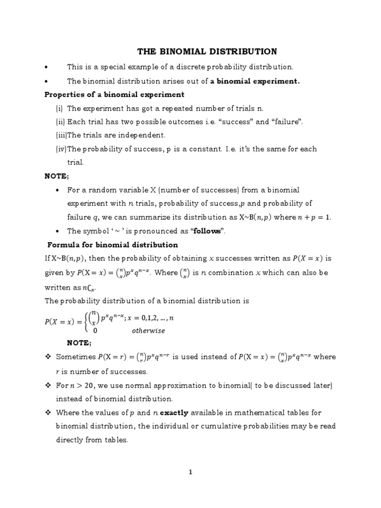 S5 Math (The Binomial Distribution) | Download Free PDF | Probability ...