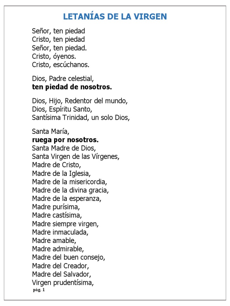 Letanías de La Virgen | PDF