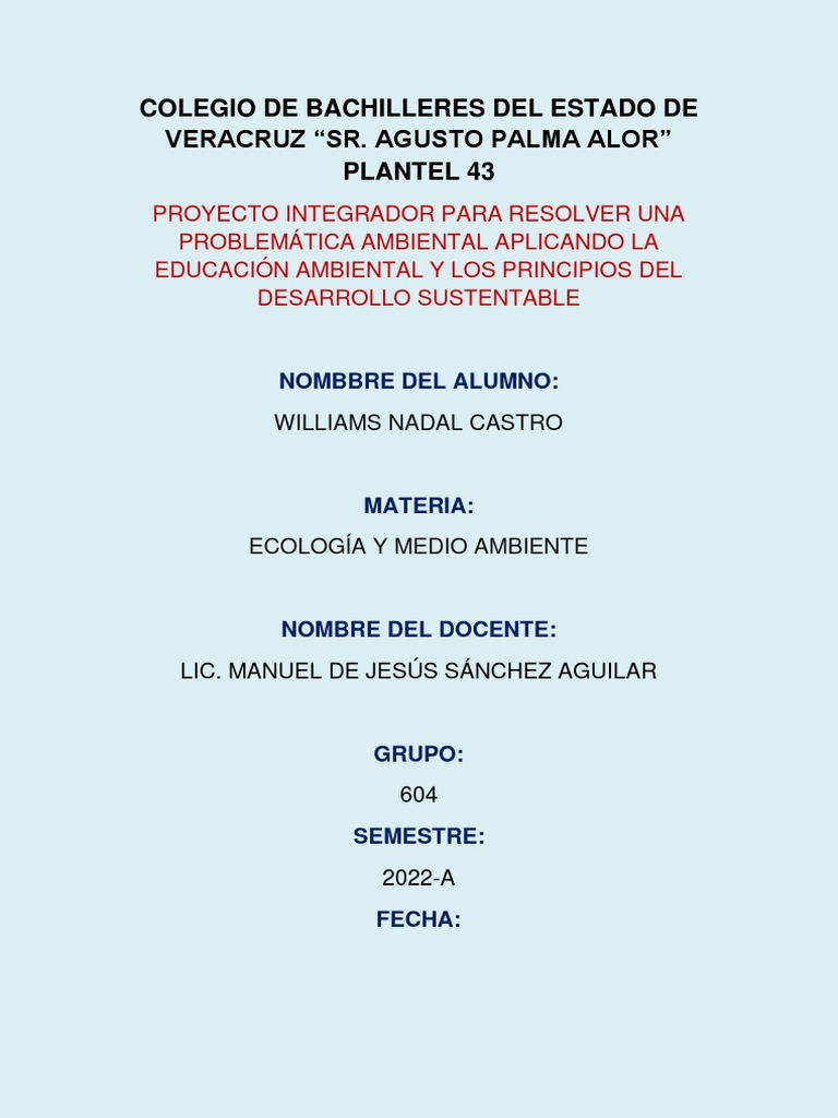 Proyecto sobre Contaminación del Agua | PDF | La contaminación del agua ...