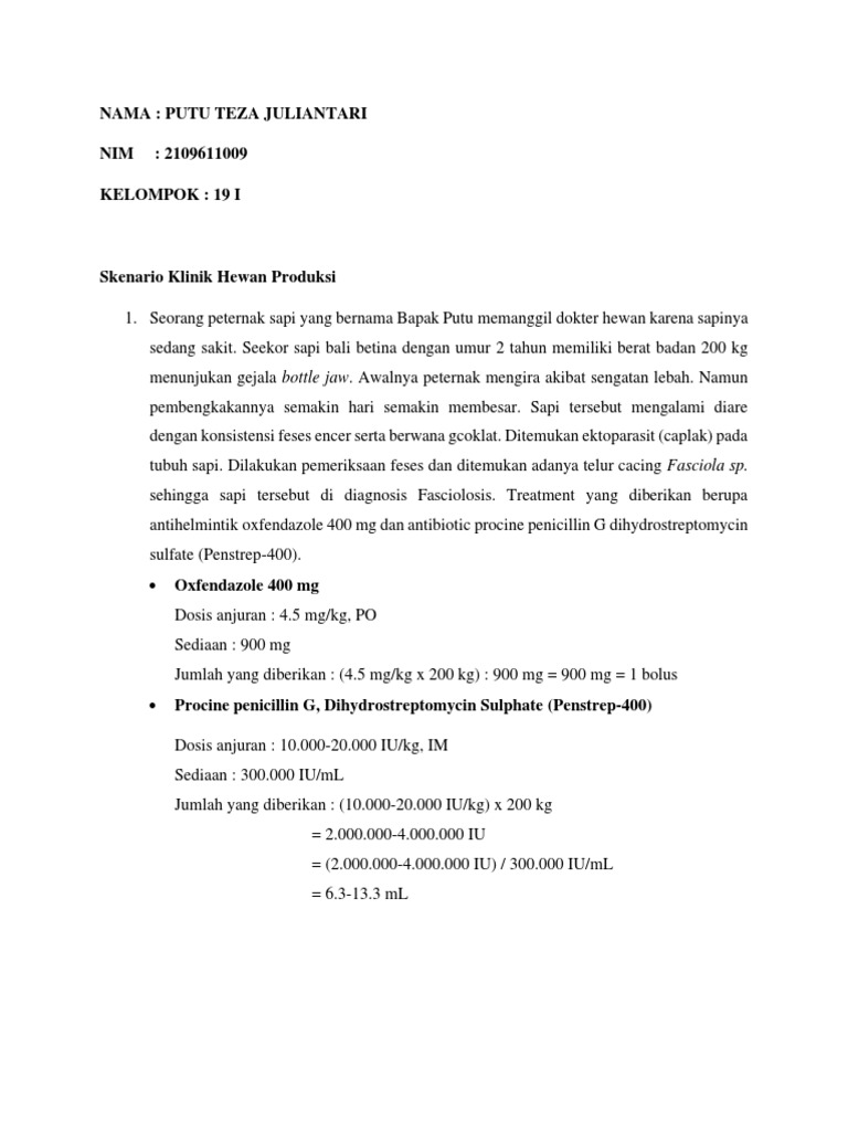 PPDH 19i - Skenario Klinik Hewan Produksi Dan Unggas | PDF | Kesehatan Holistik