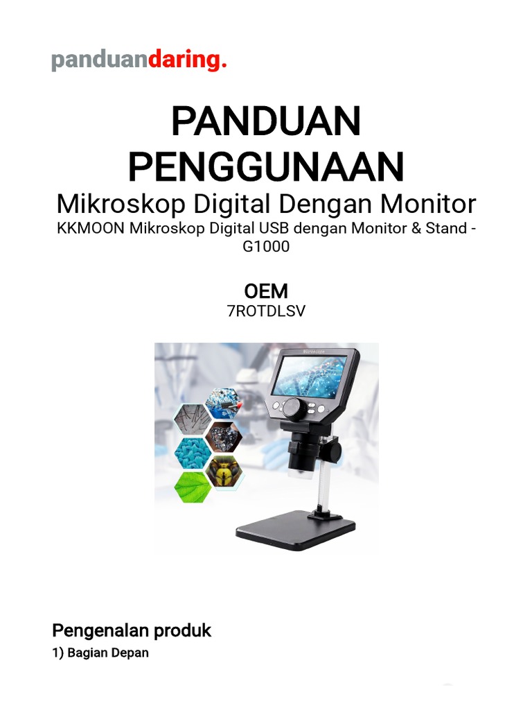 Panduan Penggunaan Mikroskop Digital Dengan Monitor | PDF