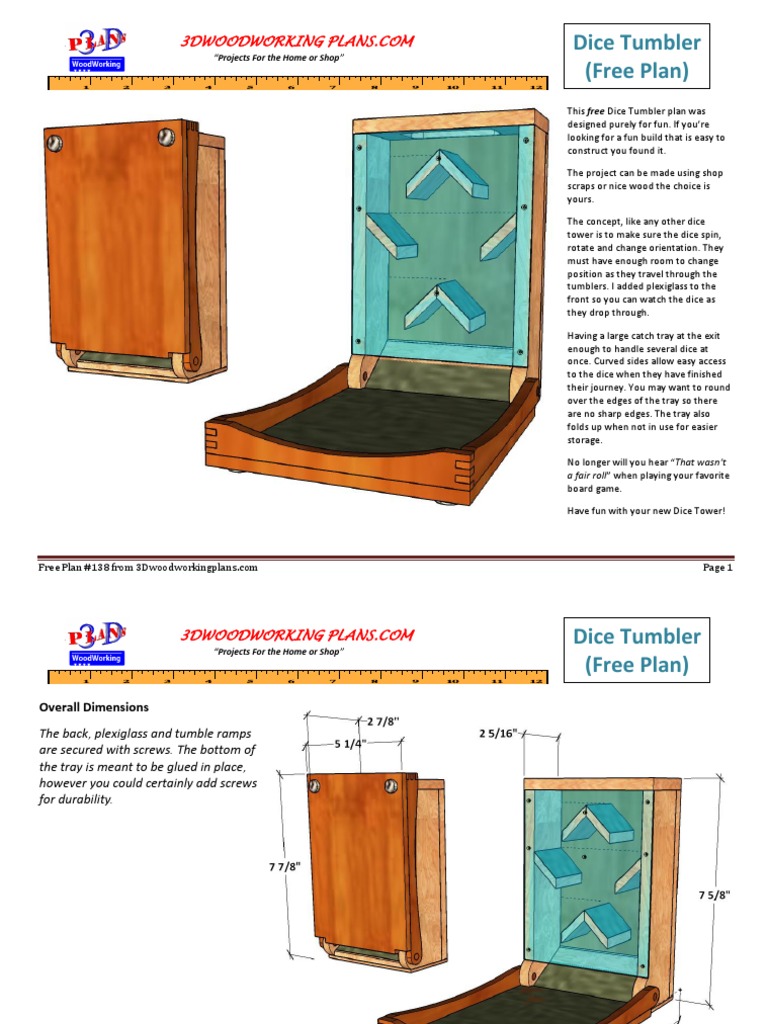 Easy Dice Tumbler Plan | PDF | Woodworking | Manufactured Goods