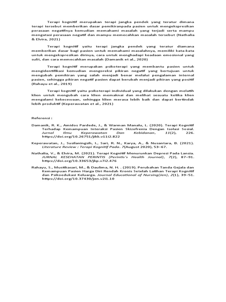 Pengertian Terapi Kognitif | PDF