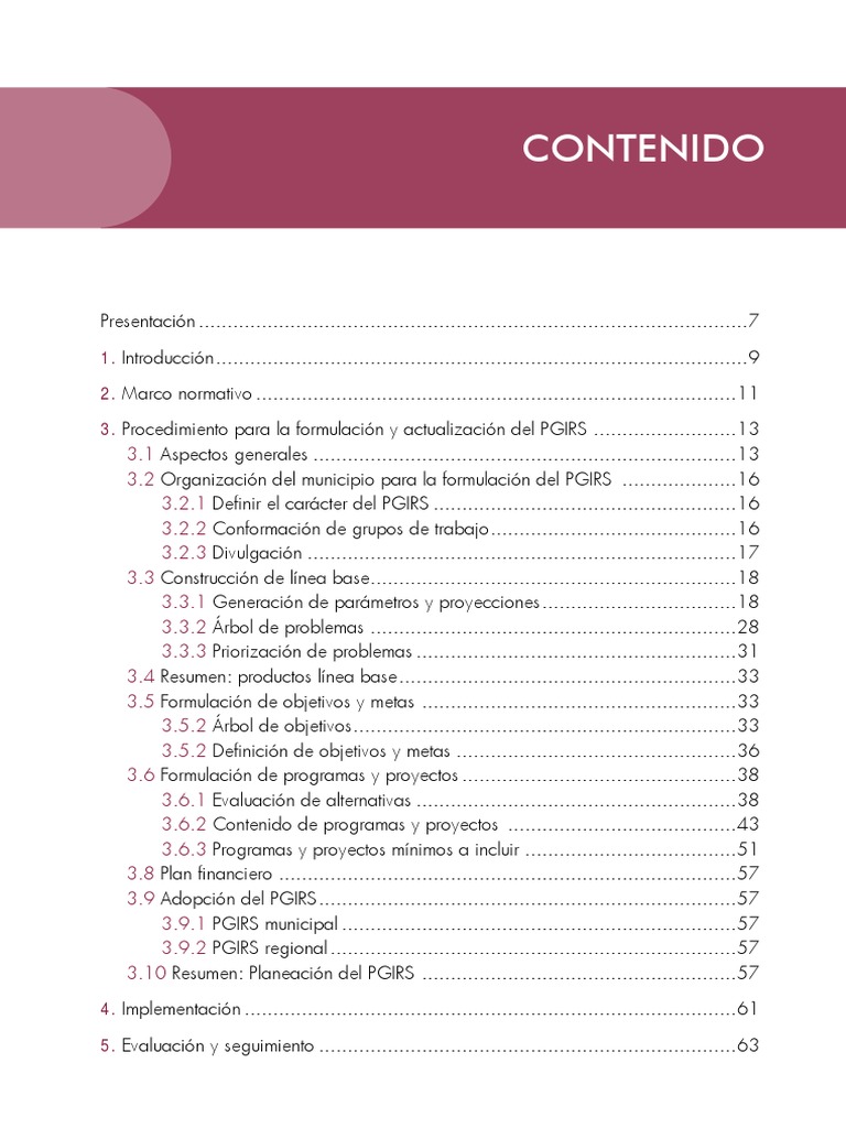 Formulación, Implementación, Evaluación, Seguimiento, Control y Actualización de Los PGIRS | PDF ...