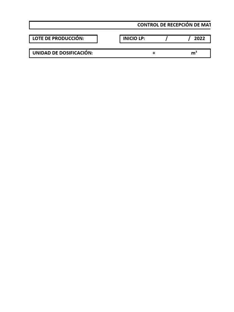1-Formatos de Control de Calidad | PDF