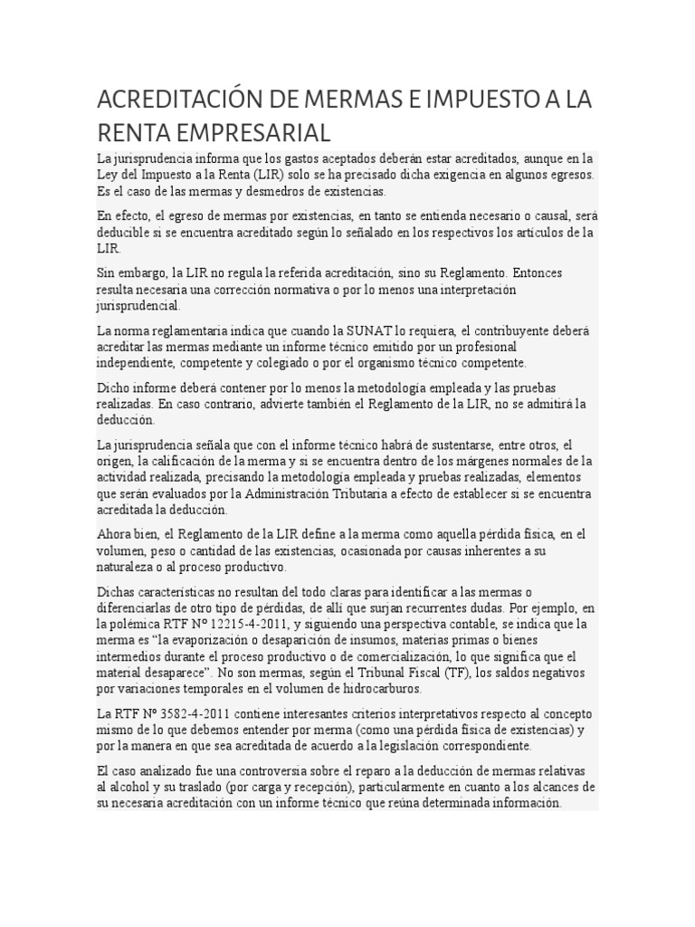 Analisis Merma | PDF | Regulación | Caso de ley
