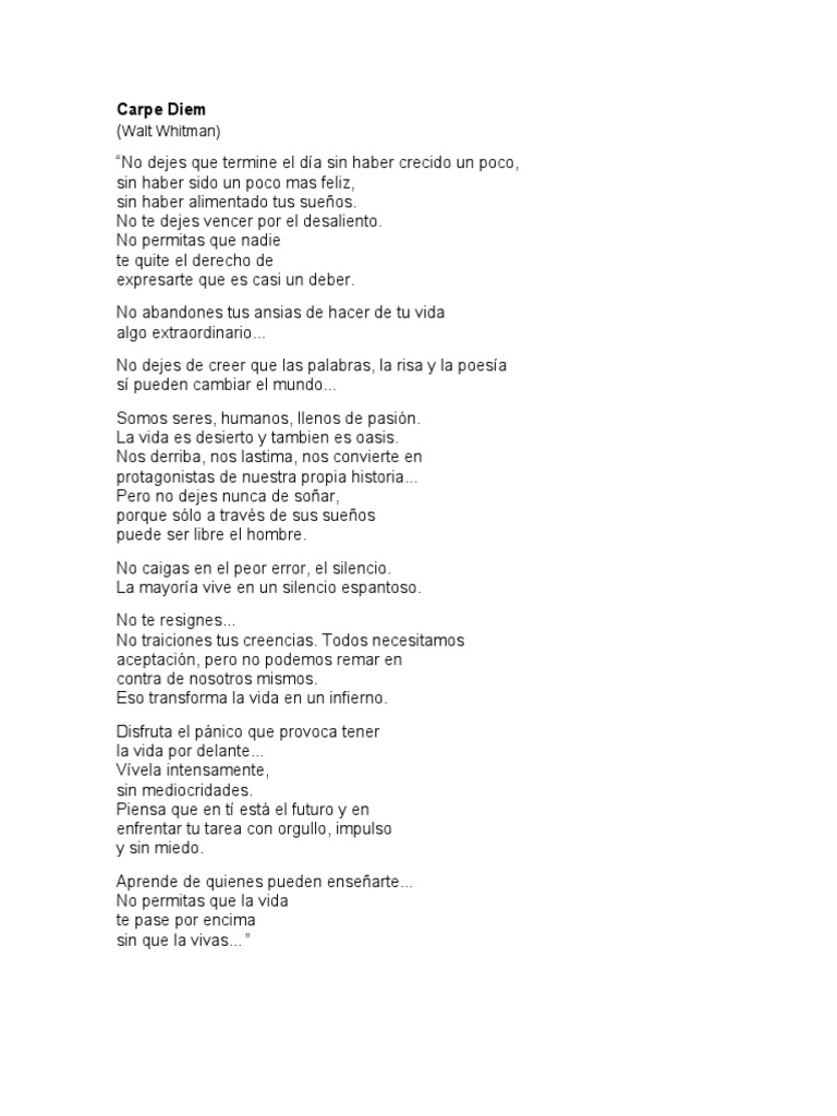 Carpe Diem | PDF | Sueño