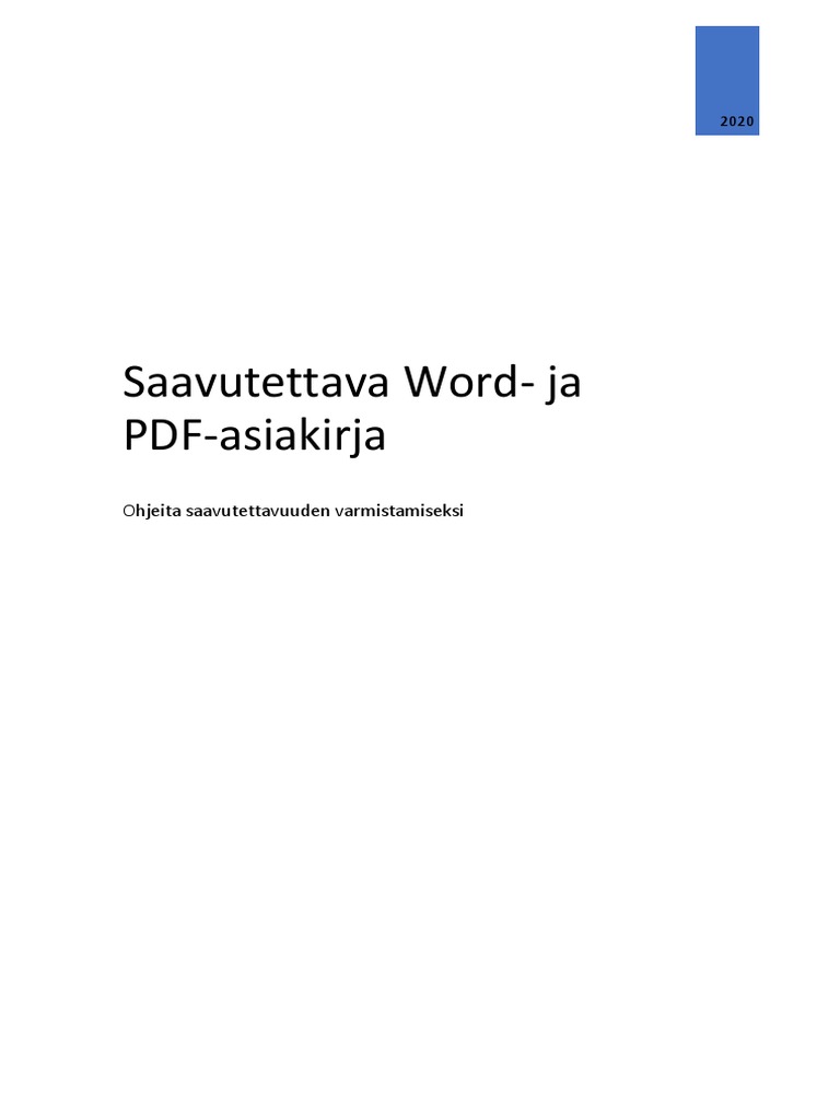 Saavutettava Word - Ja PDF-asiakirja | PDF