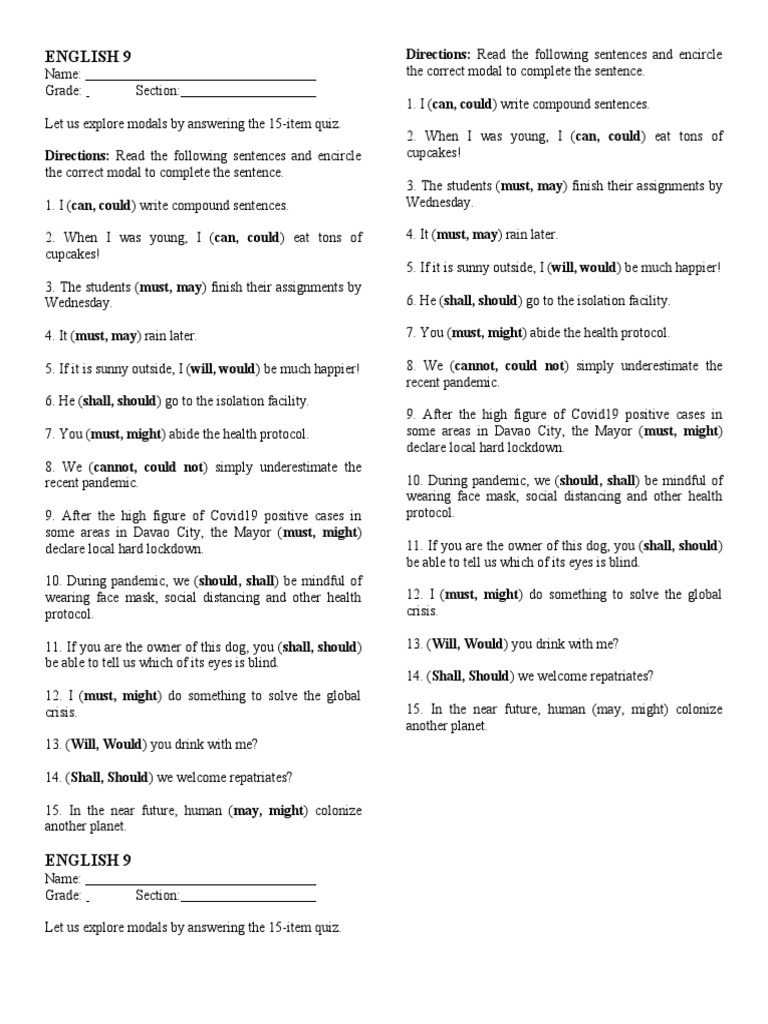 English 9 Module 1 Activity 1 | PDF | Biological Globalization | Health ...