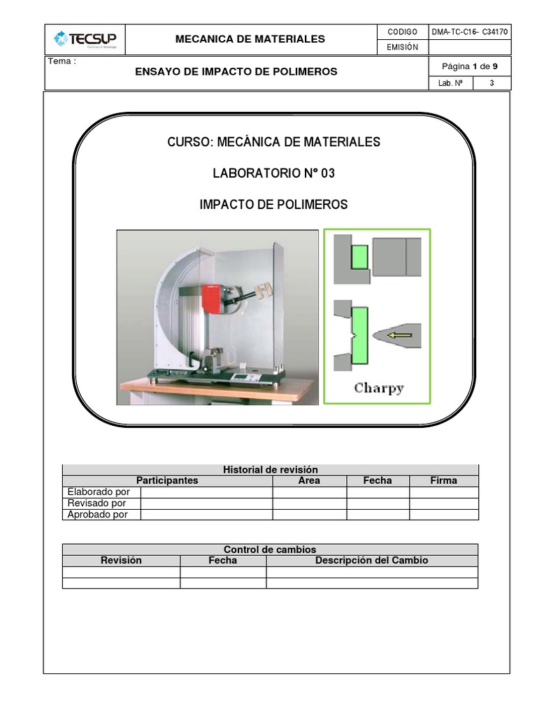 L8A - Impacto de Polimeros | PDF | Fractura | Laboratorios