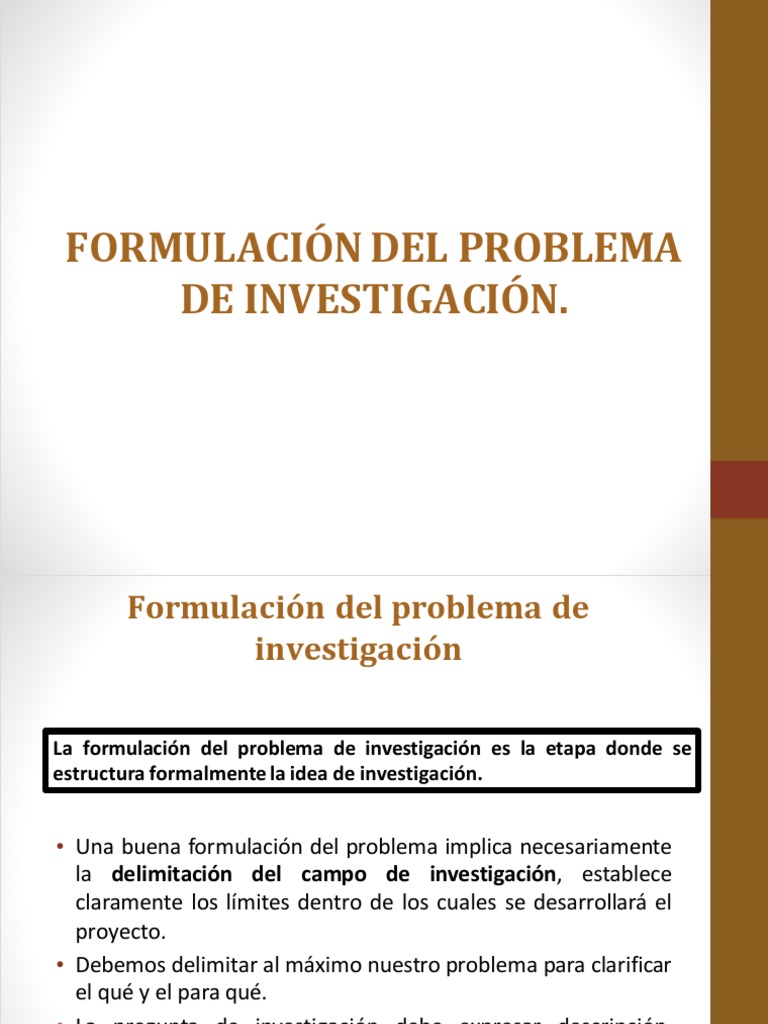 Formulación Del Problema de Investigación | PDF | Hipótesis | Estadísticas