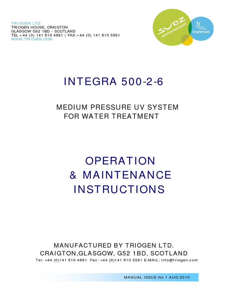 Manual Reactor Triogen Modelo Integra 500-2-6 | PDF | Electrical ...