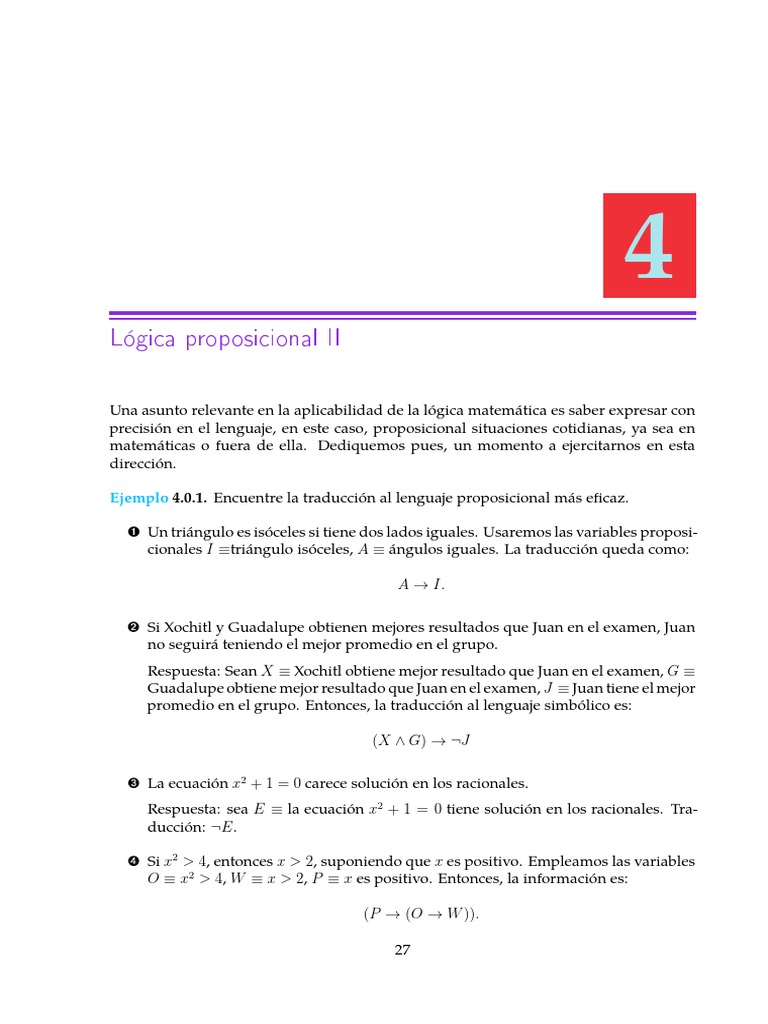 Ejemplos de Lógica Proposicional | PDF | Proposición | Argumento