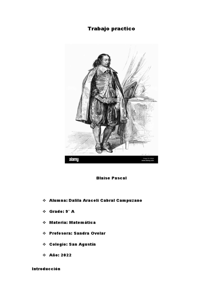 Trabajo Practico - Blaise Pascal | PDF