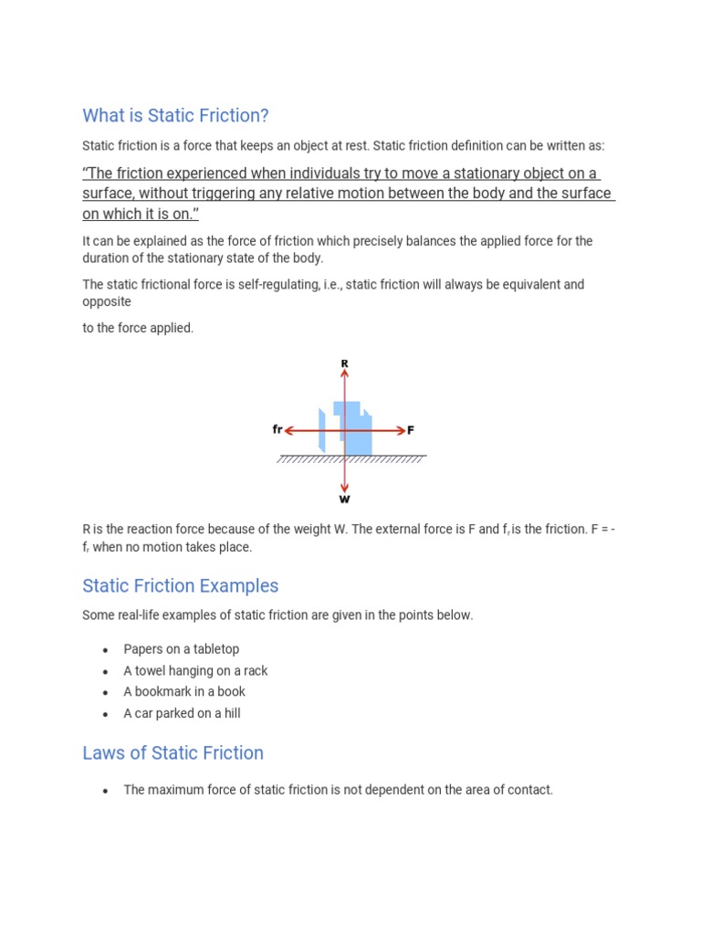What Is Static Friction? | PDF