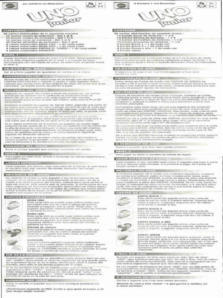 Uno Junior Instrucciones Pdf