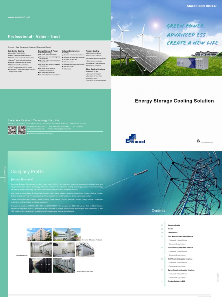 Envicool Energy Storage Cooling Solution | PDF | Power Supply ...