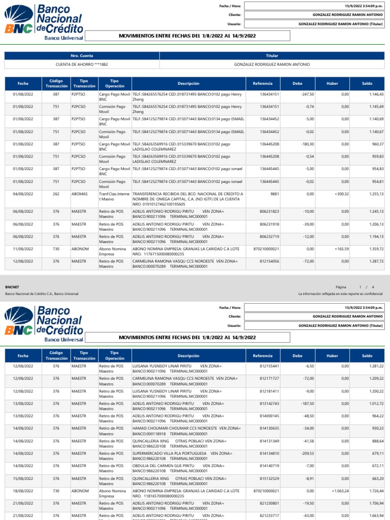 Estado de Cuenta Ramon | PDF | Bancos | Economias