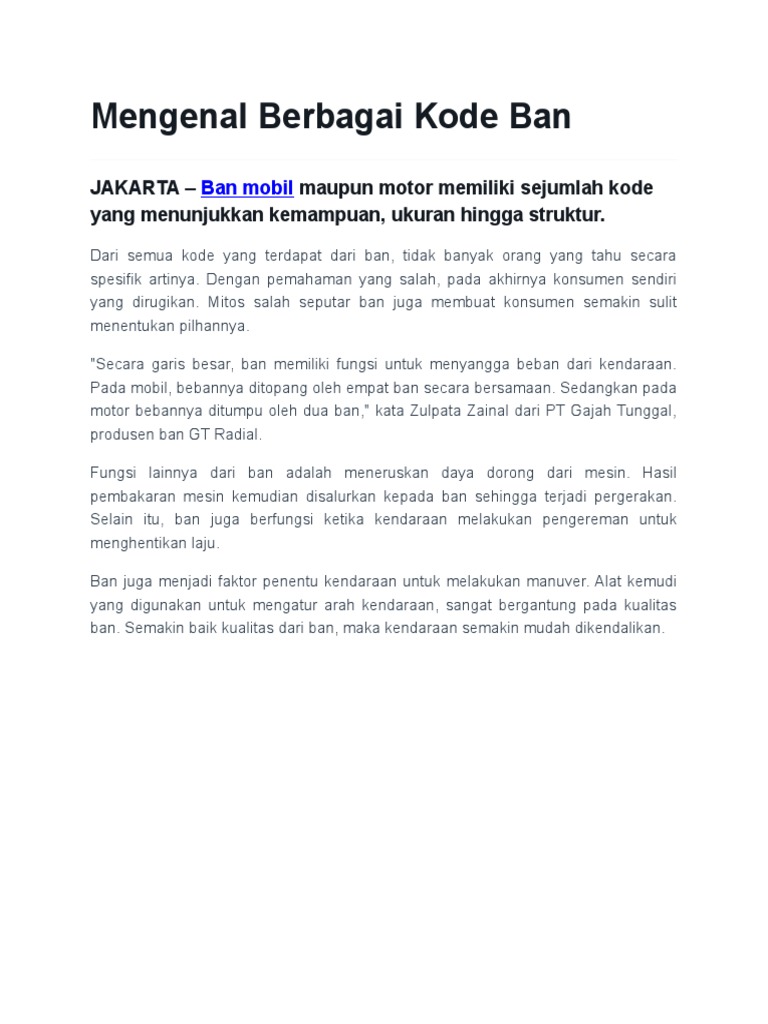 Materi Tentang Ban | PDF