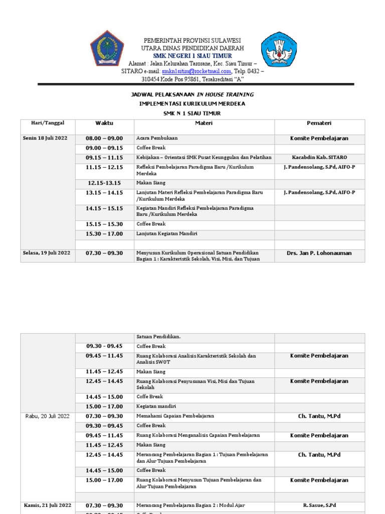 JADWAL IHT Rev | PDF