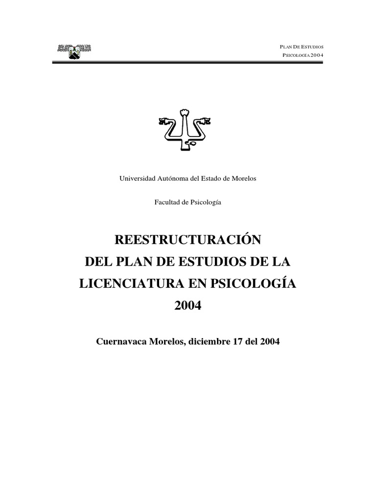 Plan de Estudios 2004 | PDF | Plan de estudios | Sicología
