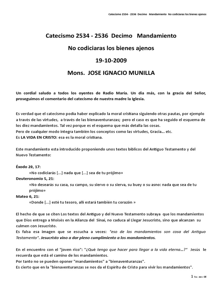 Catecismo 2534-2536 | PDF | Diez Mandamientos | Tomás de Aquino