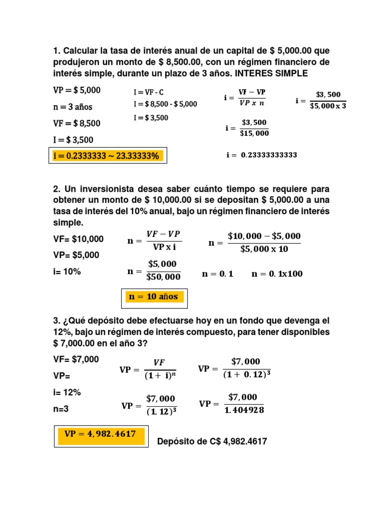 Ejercicios Prácticos Herramientas Financieras para Proyectos de Inversión | PDF | Bancario ...