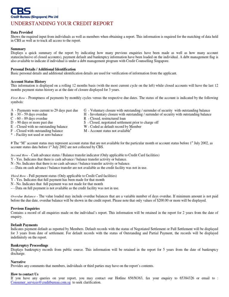 Credit Bureau Understanding Your Credit Report Pdf Credit History