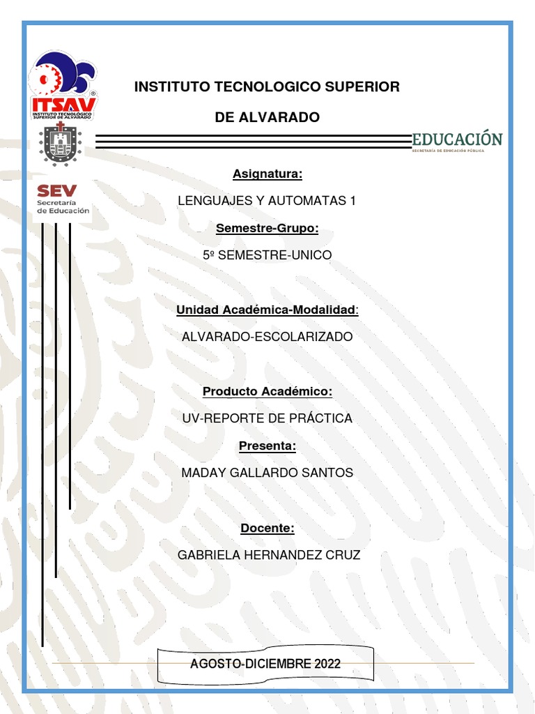 U5. - Reporte de Practica-Lenguajes y Automatas | PDF | Lenguaje de programación | Informática ...