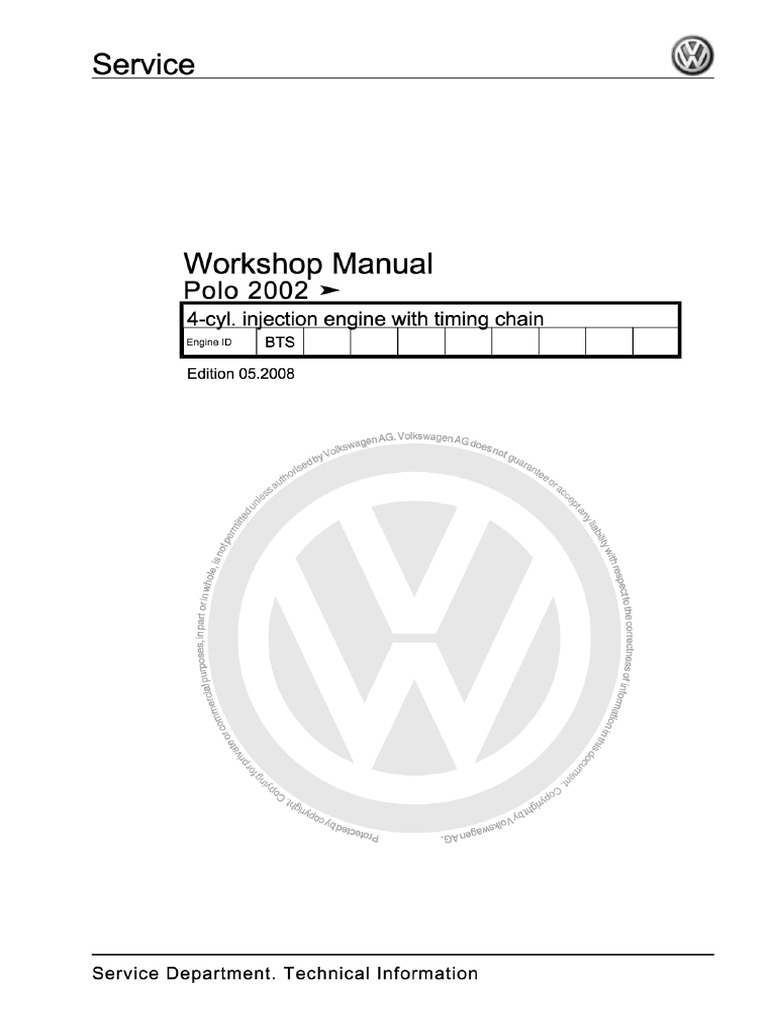 2002-2010 VW Derby Polo - 4-Cyl. Injection Engine With Timing Chain BTS ...