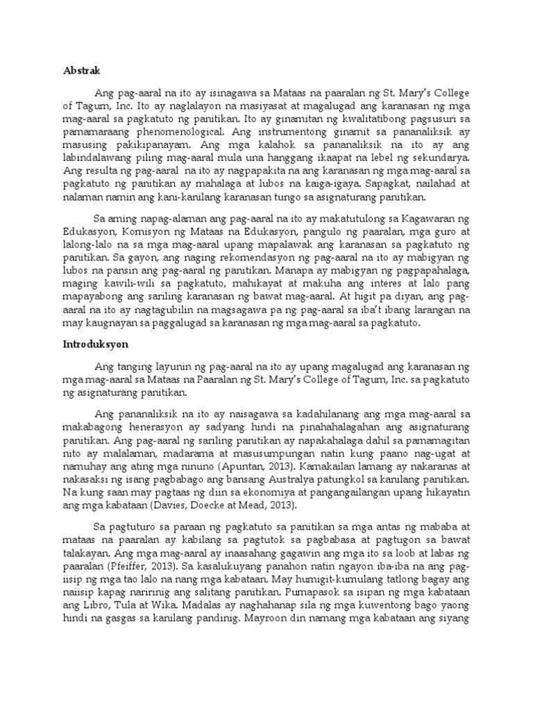 Kwalitatibong Pag Aaral Filipino Major IMRAD Journal. | PDF